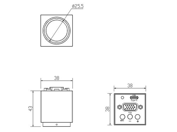 C20-VC -1080P 2MP 1/2.8” CMOS VGA Type-C Mini size high definition ...